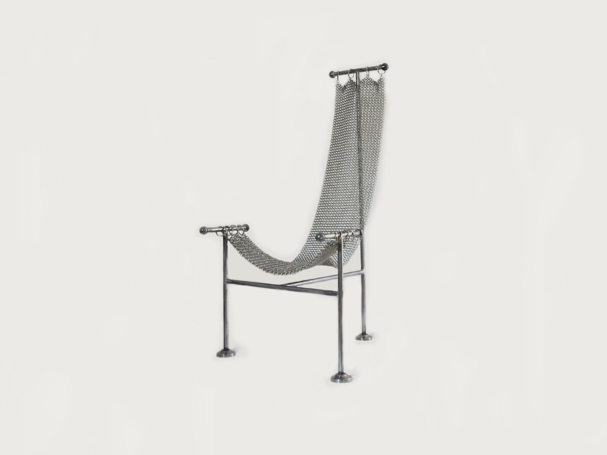 Chainmail Sculptural Chair, Nickel Plated Steel Finish, Hand Linked ...