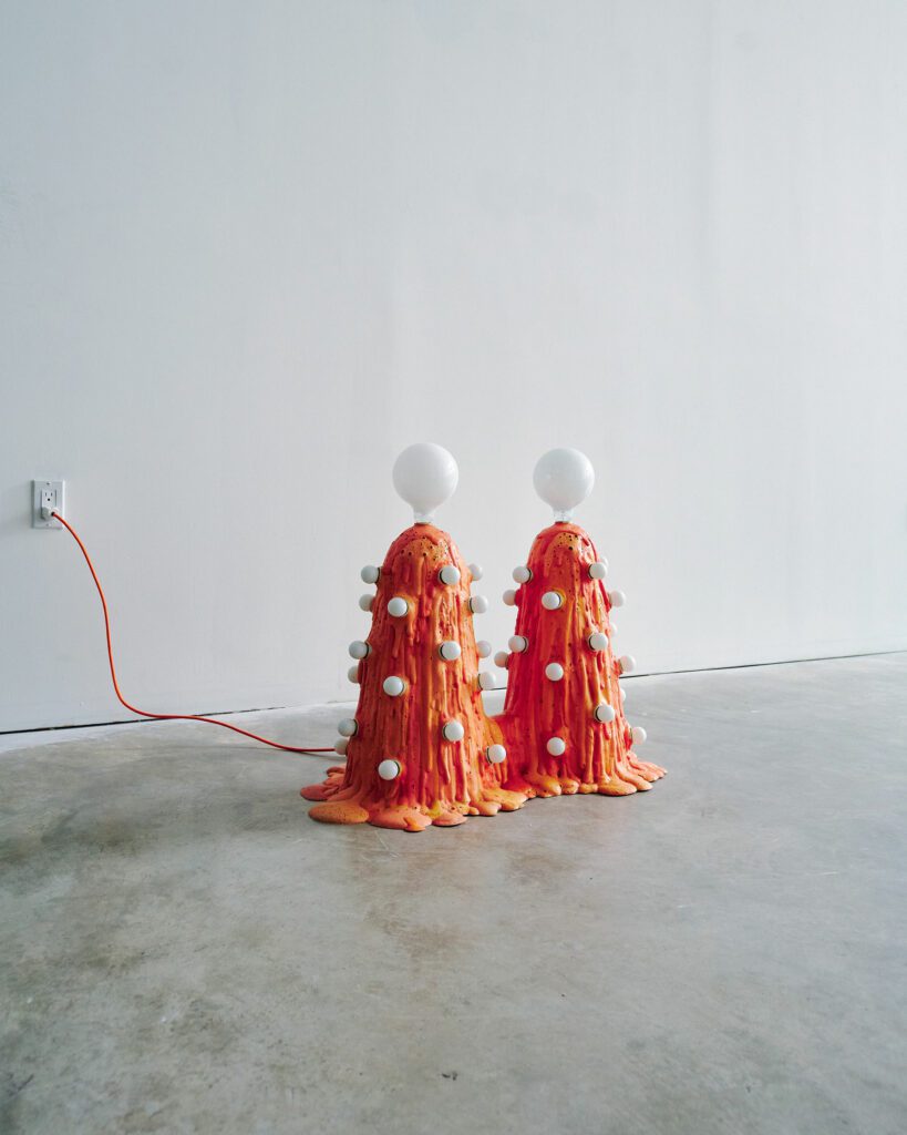 Siamese Orange Foam Lamp by Joseph Algieri | ADORNO DESIGN