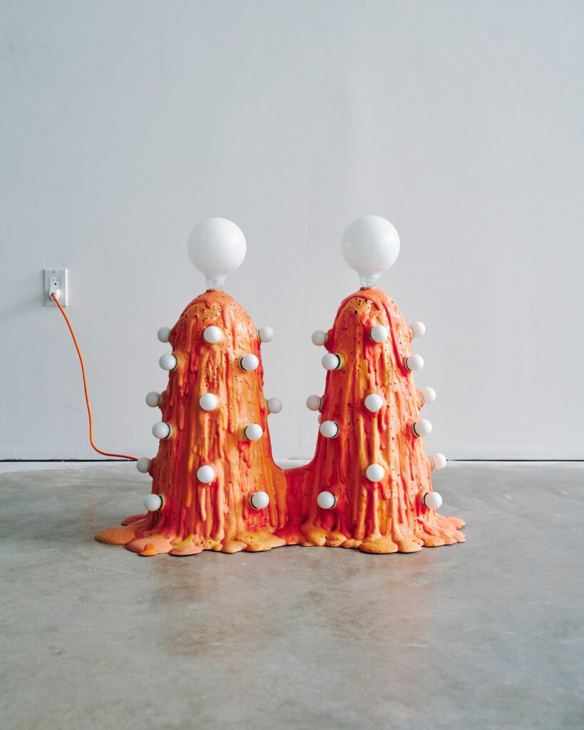 Siamese Orange Foam Lamp by Joseph Algieri | ADORNO DESIGN