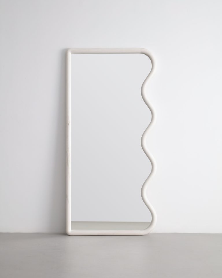 Squiggle Mirror | Full Length | Bleached Maple by Christopher Miano ...