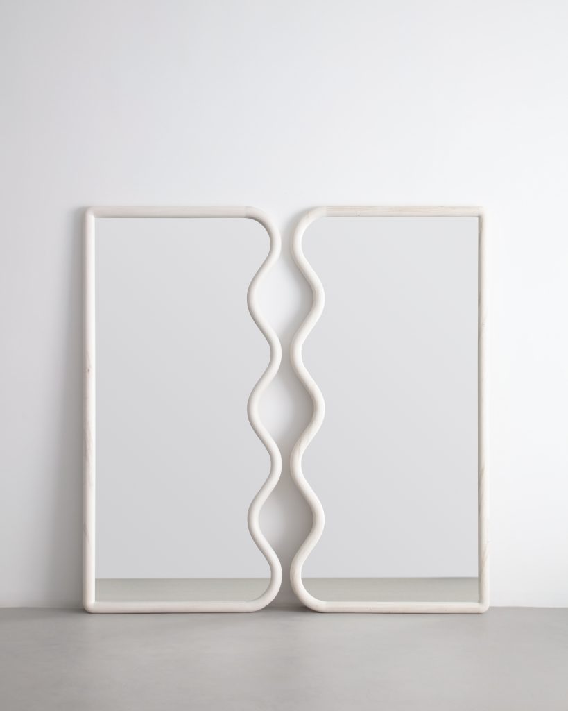 Squiggle Mirror | Full Length | Bleached Maple by Christopher Miano ...