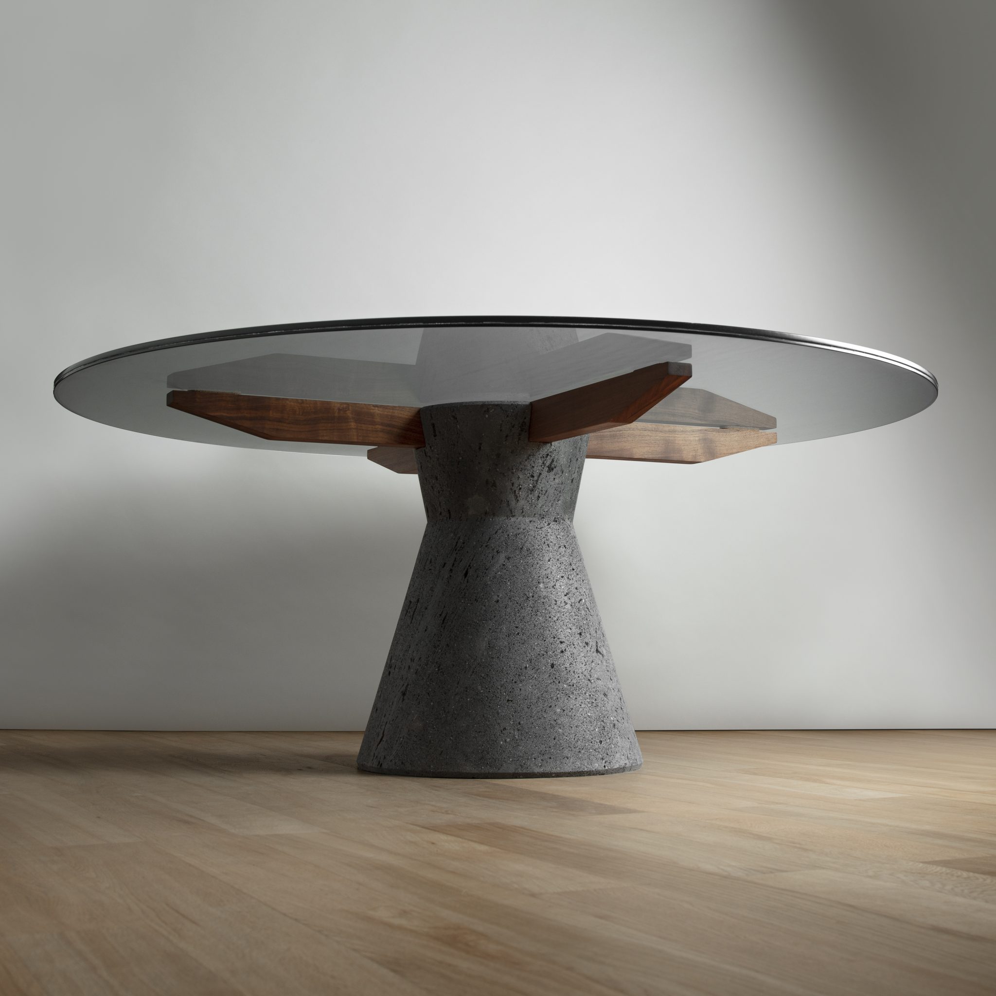 Stricta – Sculptural Dining Table Made Of Lava Stone And Glass Top by ...