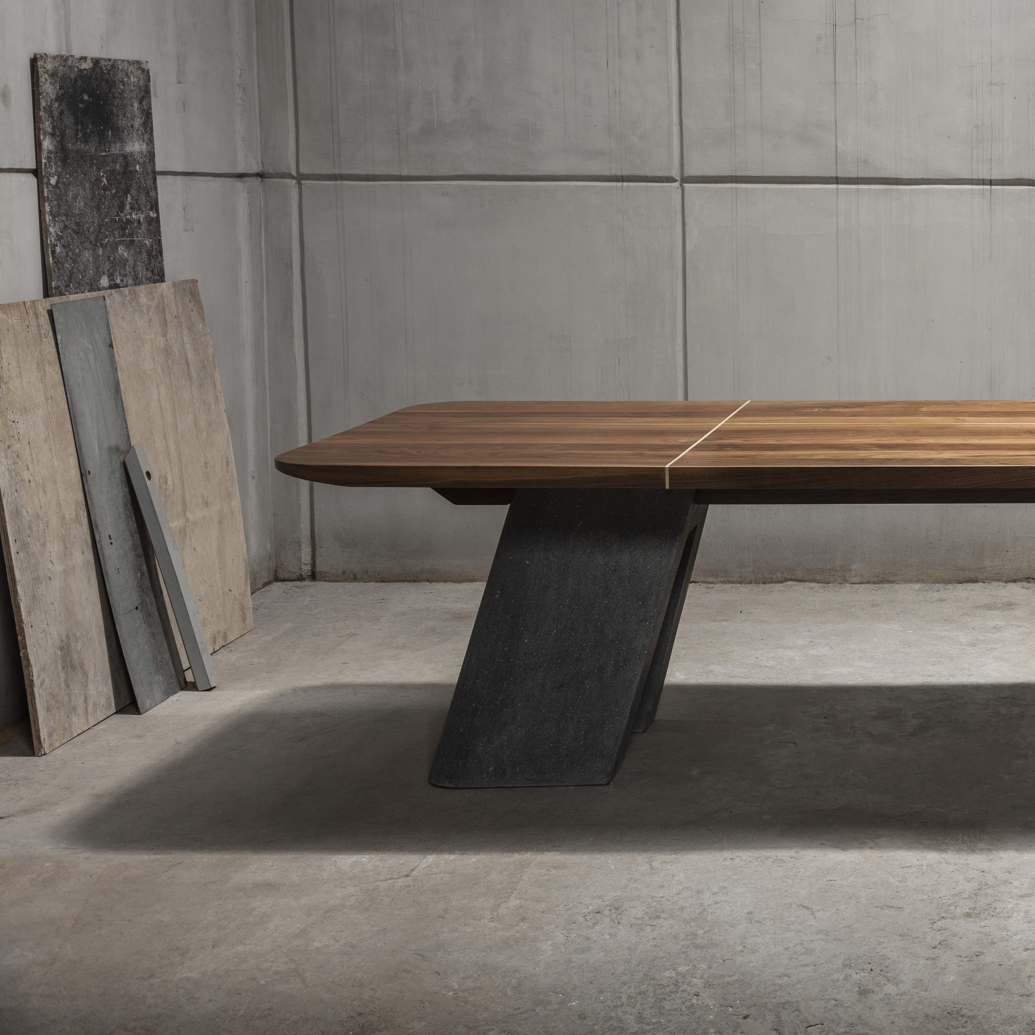 Nashii – Sculptural Dining Table Made Of Lava Stone And Solid Wood by ...