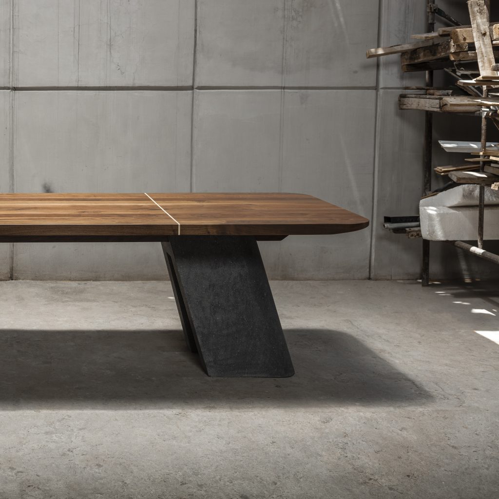 Nashii – Sculptural Dining Table Made Of Lava Stone And Solid Wood by ...
