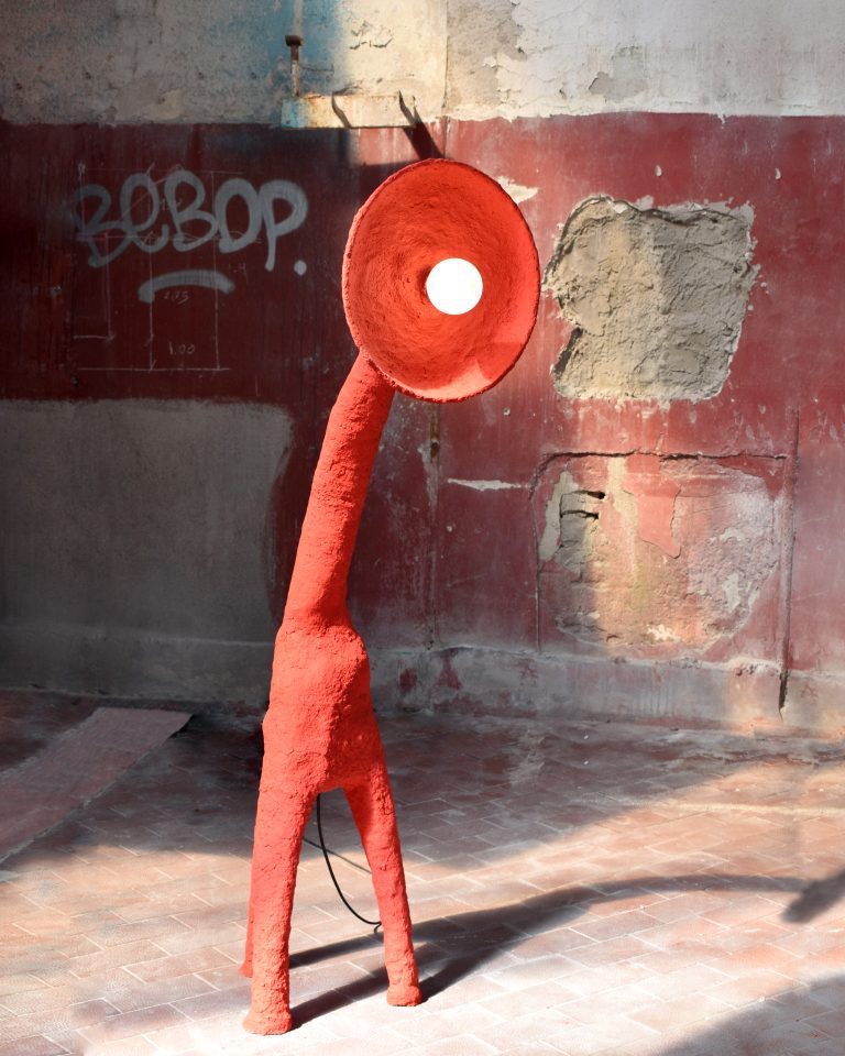 Siamese Orange Foam Lamp by Joseph Algieri | ADORNO DESIGN