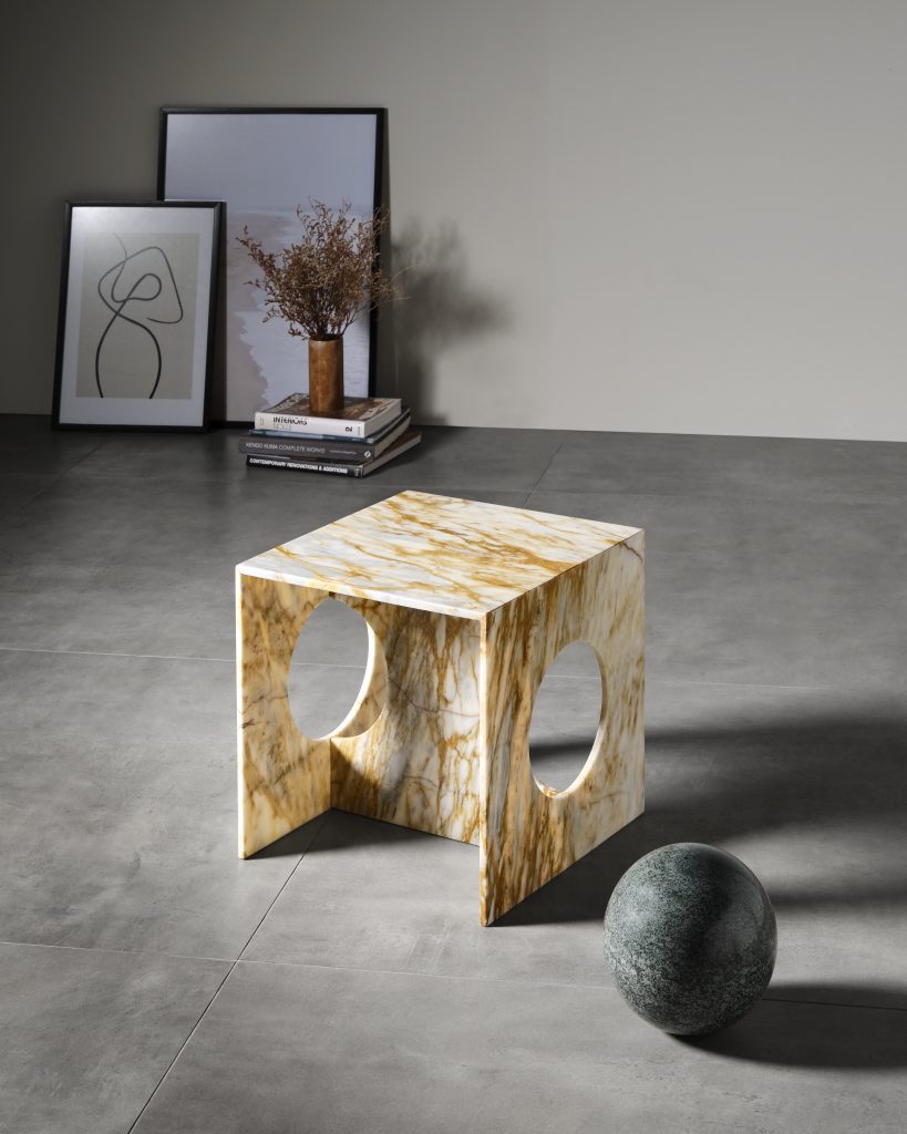 Hera Side Table, Sky Blue Marble by Studio Mohs | ADORNO DESIGN