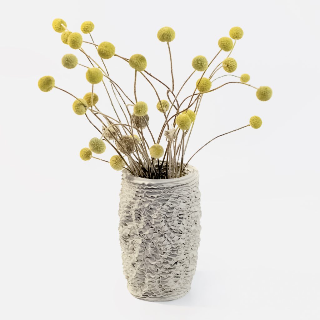 Sepals 3D Printed Clay Vase by Drag And Drop | ADORNO DESIGN
