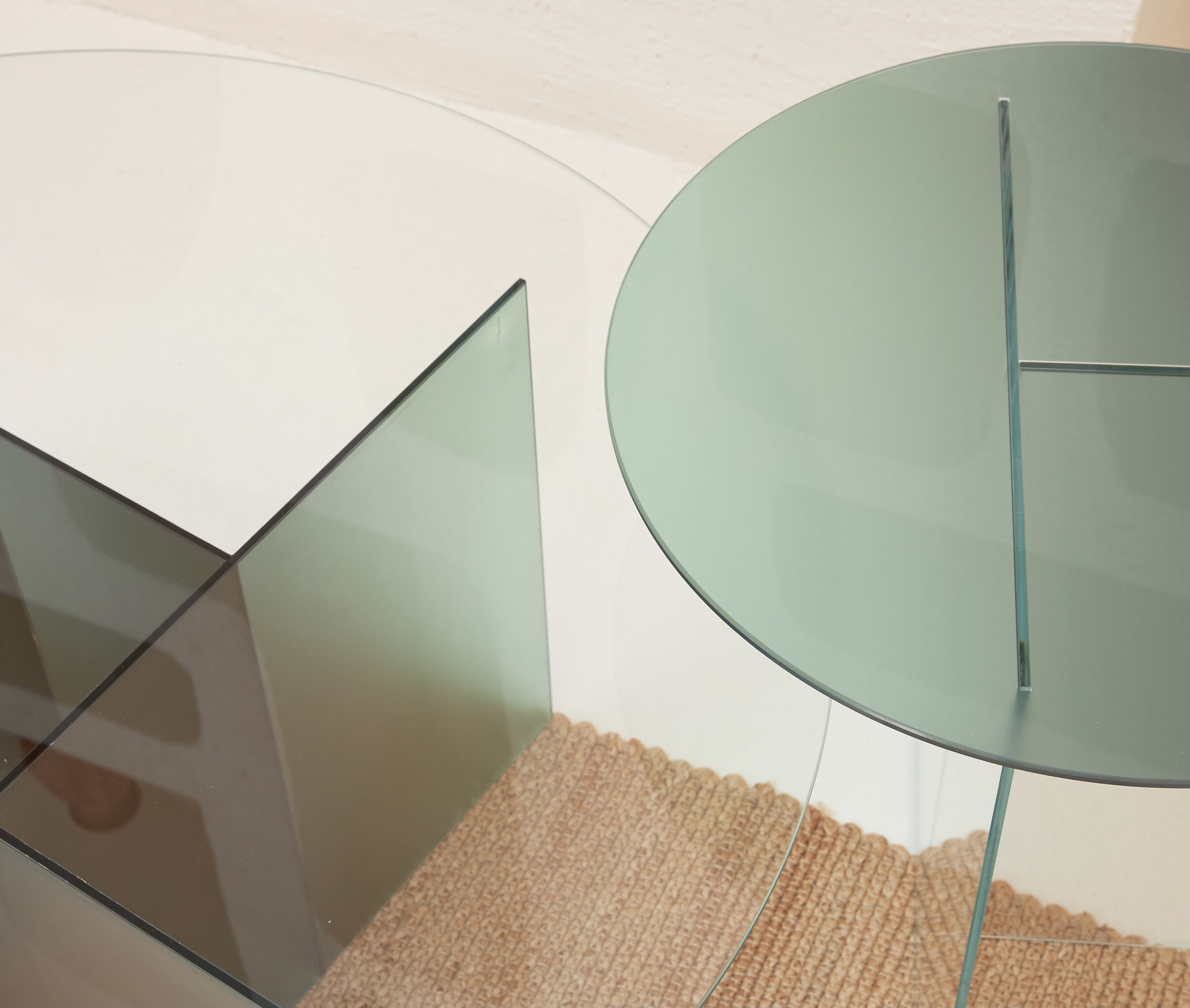 Cosmos – Green Gradient Glass Coffee Table by Studio Monsoleil | ADORNO DESIGN