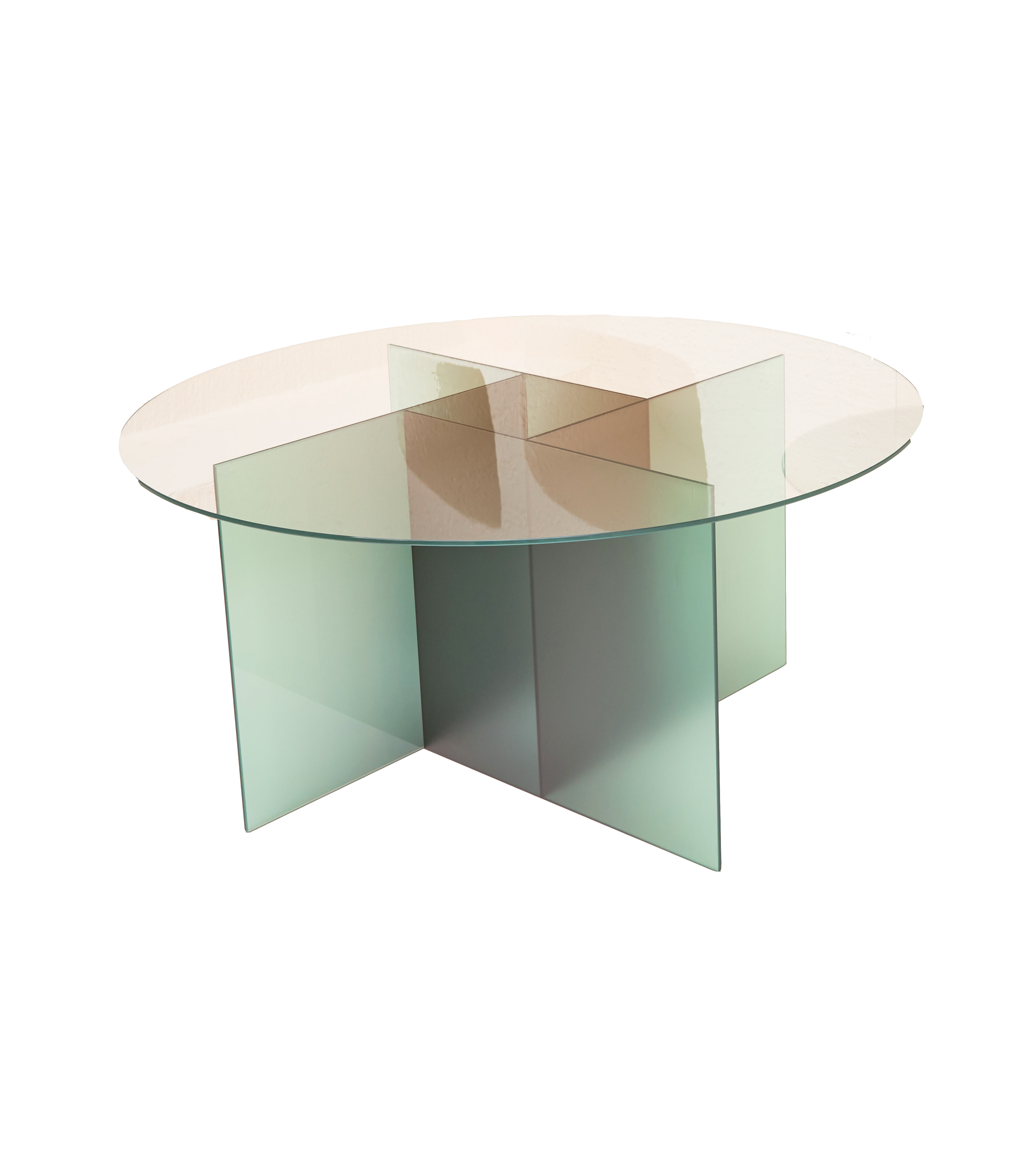Cosmos – Green Gradient Glass Coffee Table by Studio Monsoleil | ADORNO DESIGN