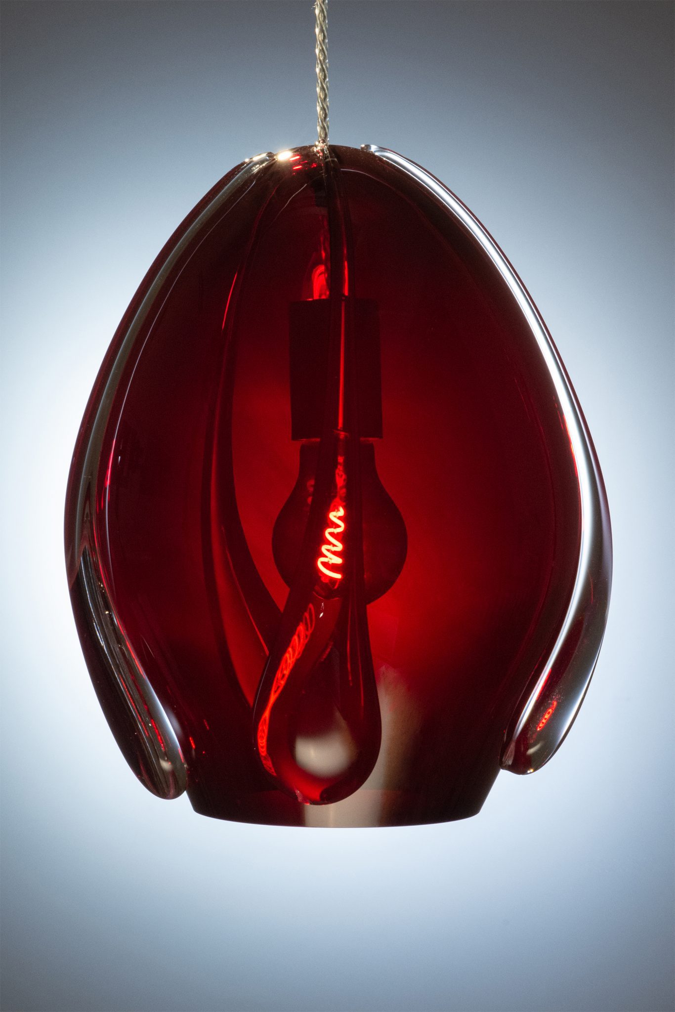 Glass Drop – Ruby Mouth-blown Glass Pendant Light by Georgiev Zabeta ...