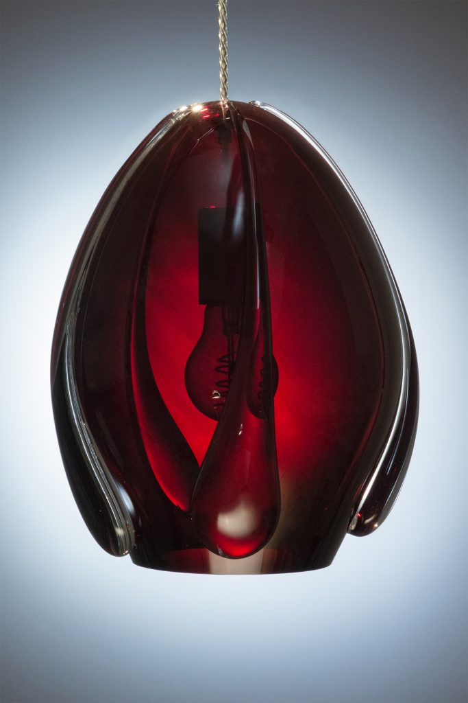 Glass Drop – Ruby Mouth-blown Glass Pendant Light by Georgiev Zabeta ...