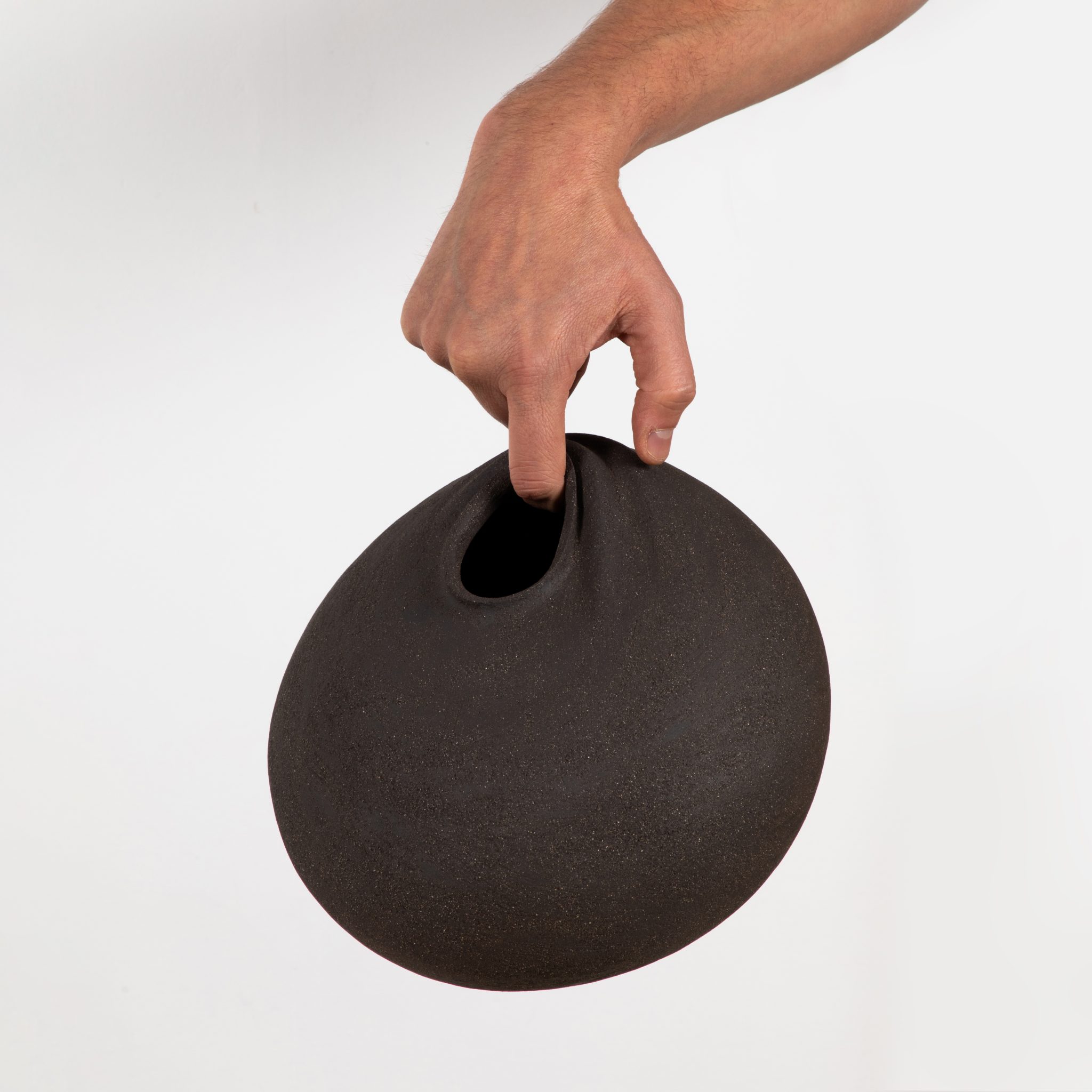 Movement Phase 2 – Black Sculptural Ceramic Vessel by melo clay ...