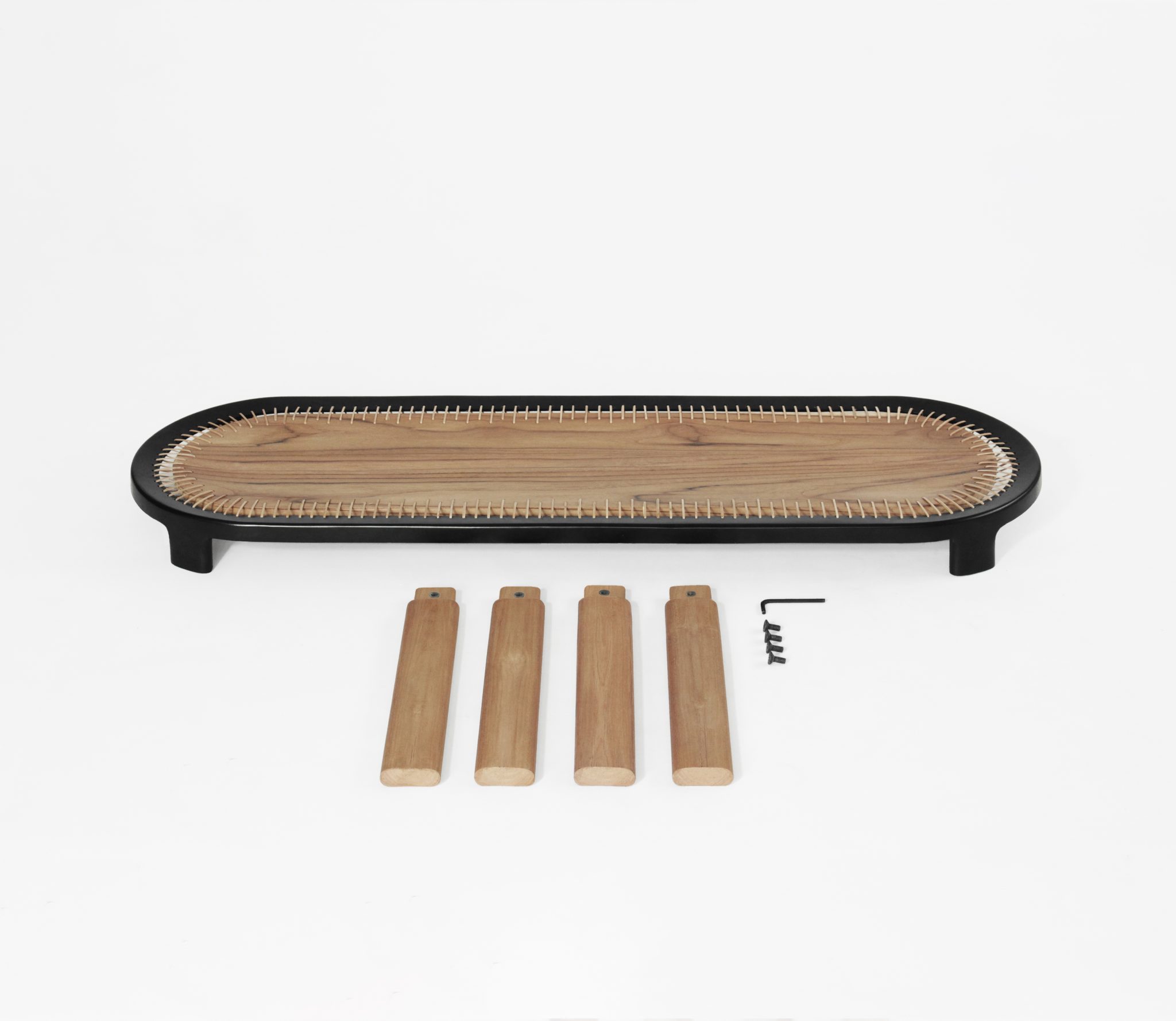 Ciro Bench – Cane Woven Wood And Aluminum Bench by Murubi | ADORNO DESIGN