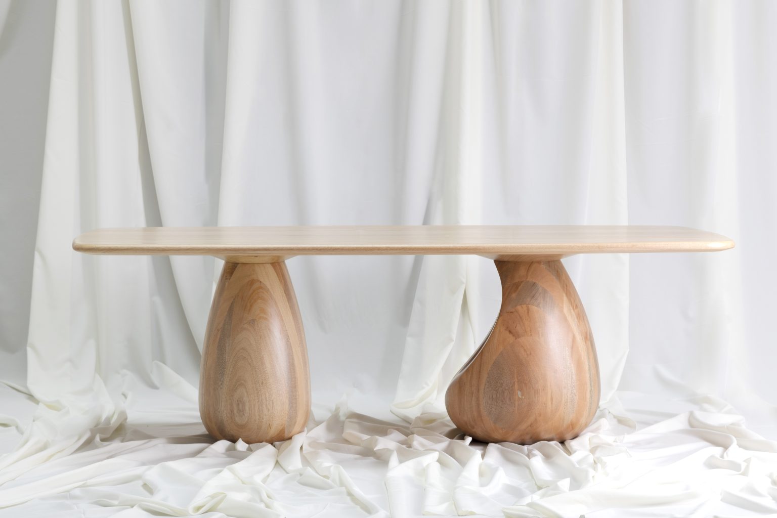 Mar – Asymmetric Wood Dining Table by Laluz Handcraft | ADORNO DESIGN