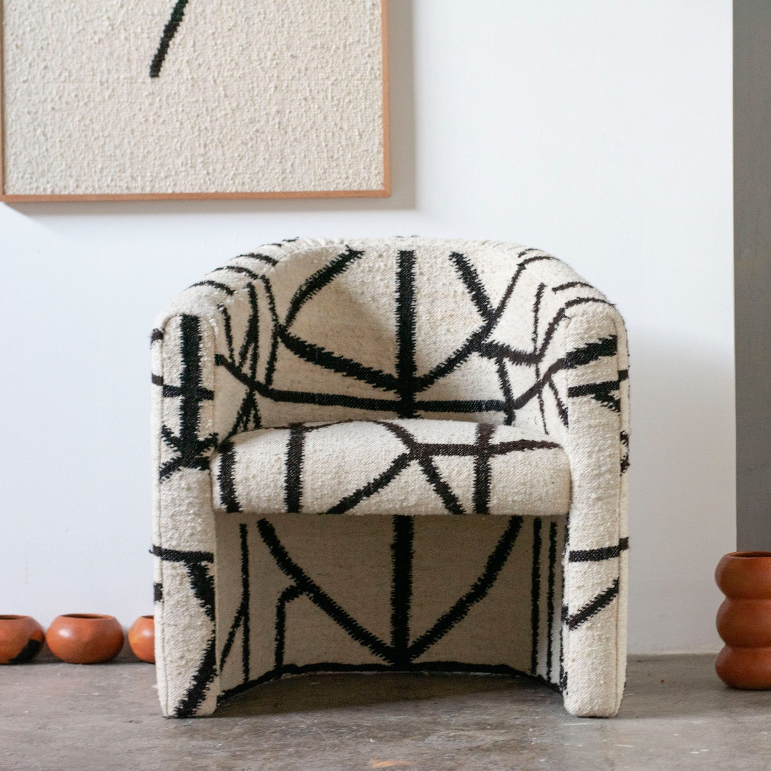Senderos – Graphic Wool Arm Chair by Diego Olivero | ADORNO DESIGN