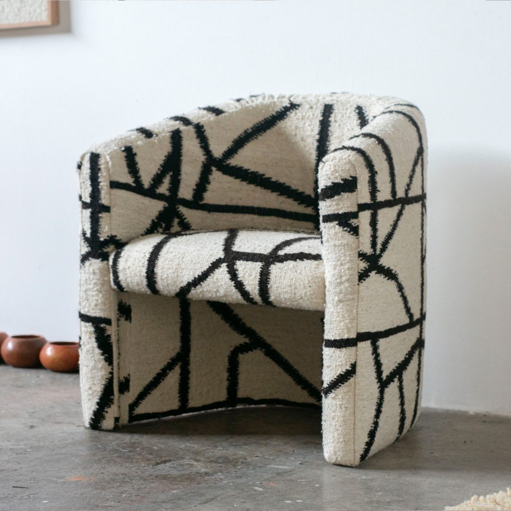 Senderos – Graphic Wool Arm Chair by Diego Olivero | ADORNO DESIGN