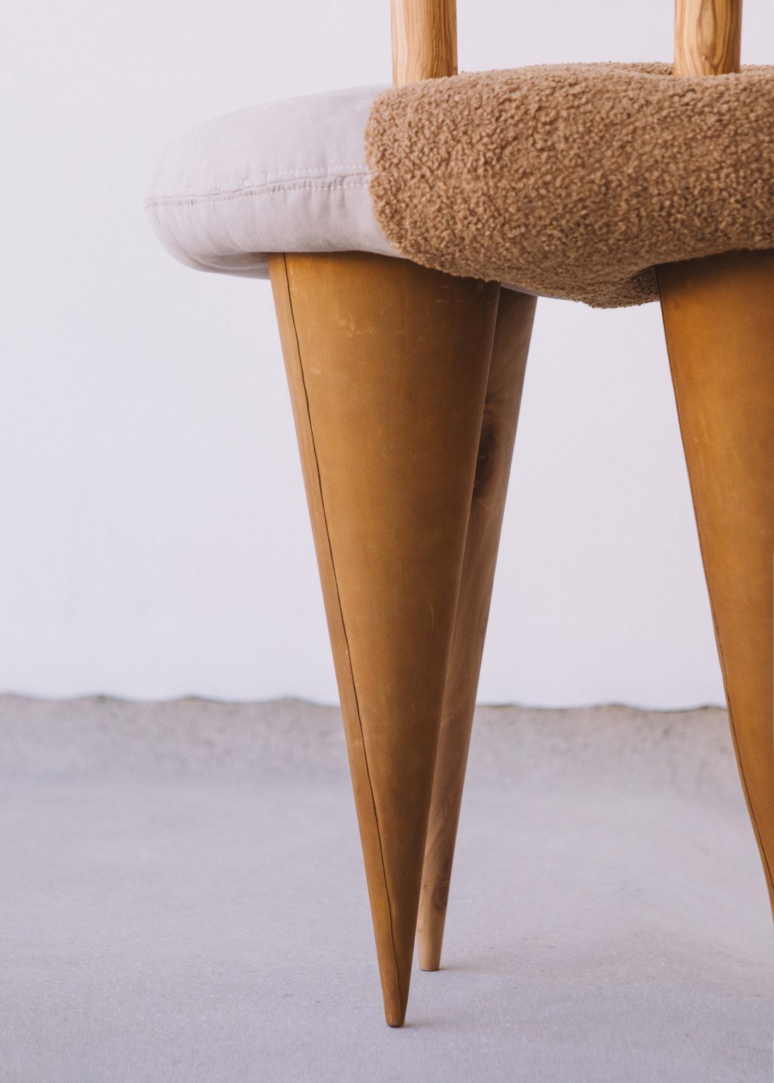 King Ooo Chair – Upholstered Wood and Marble Chair by Worn Studio ...