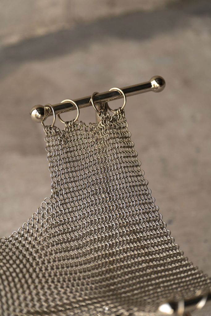 Chainmail Sculptural Chair, Nickel Plated Steel Finish, Hand Linked ...