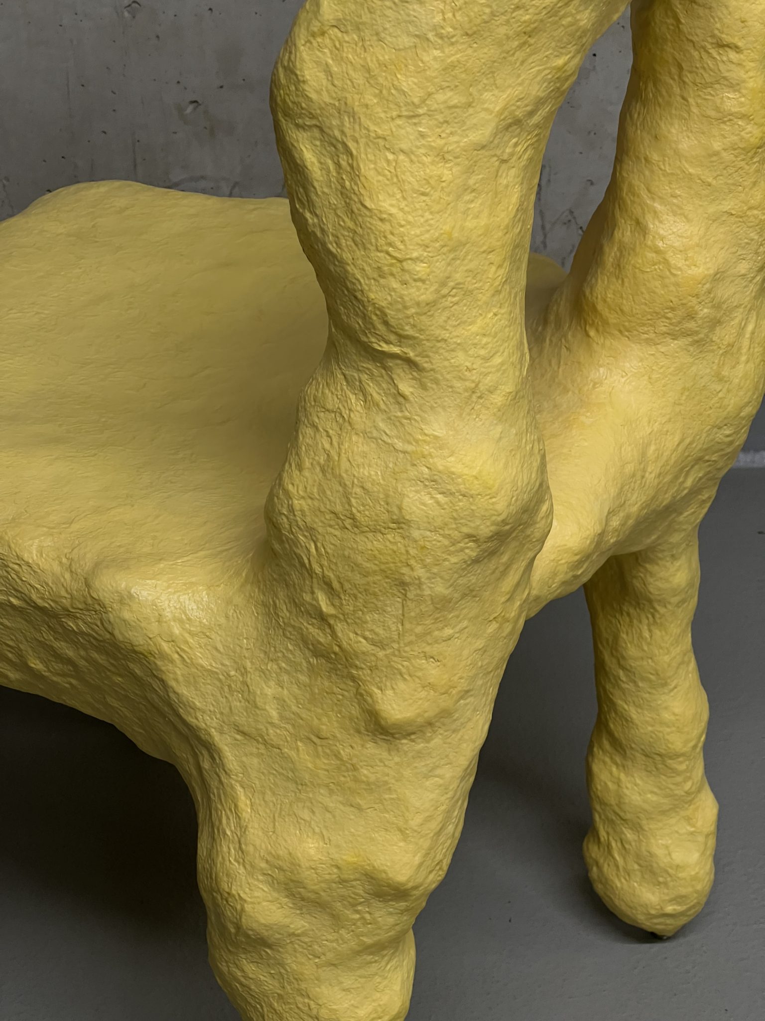 Textured Yellow Papier-mâché Chair by David Čáp | ADORNO DESIGN
