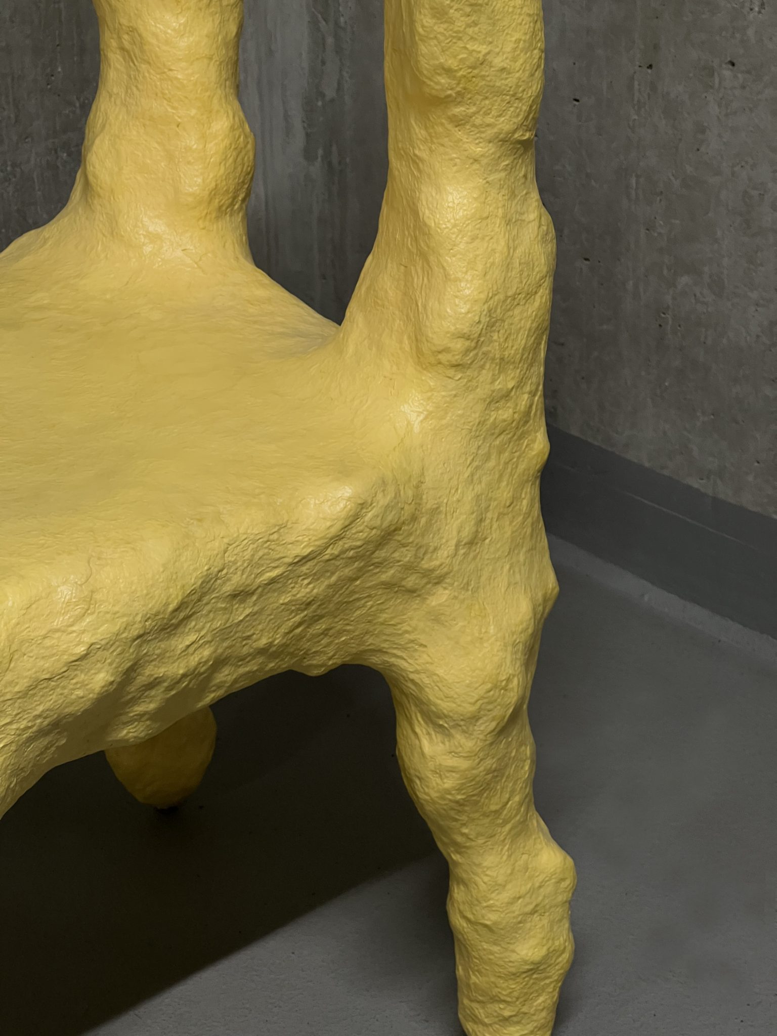 Textured Yellow Papier-mâché Chair by David Čáp | ADORNO DESIGN