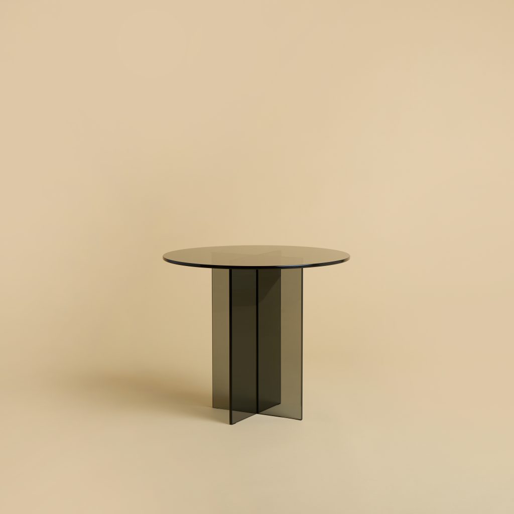 Amami – Round Smoked Glass Side Table by Lebanto | ADORNO DESIGN