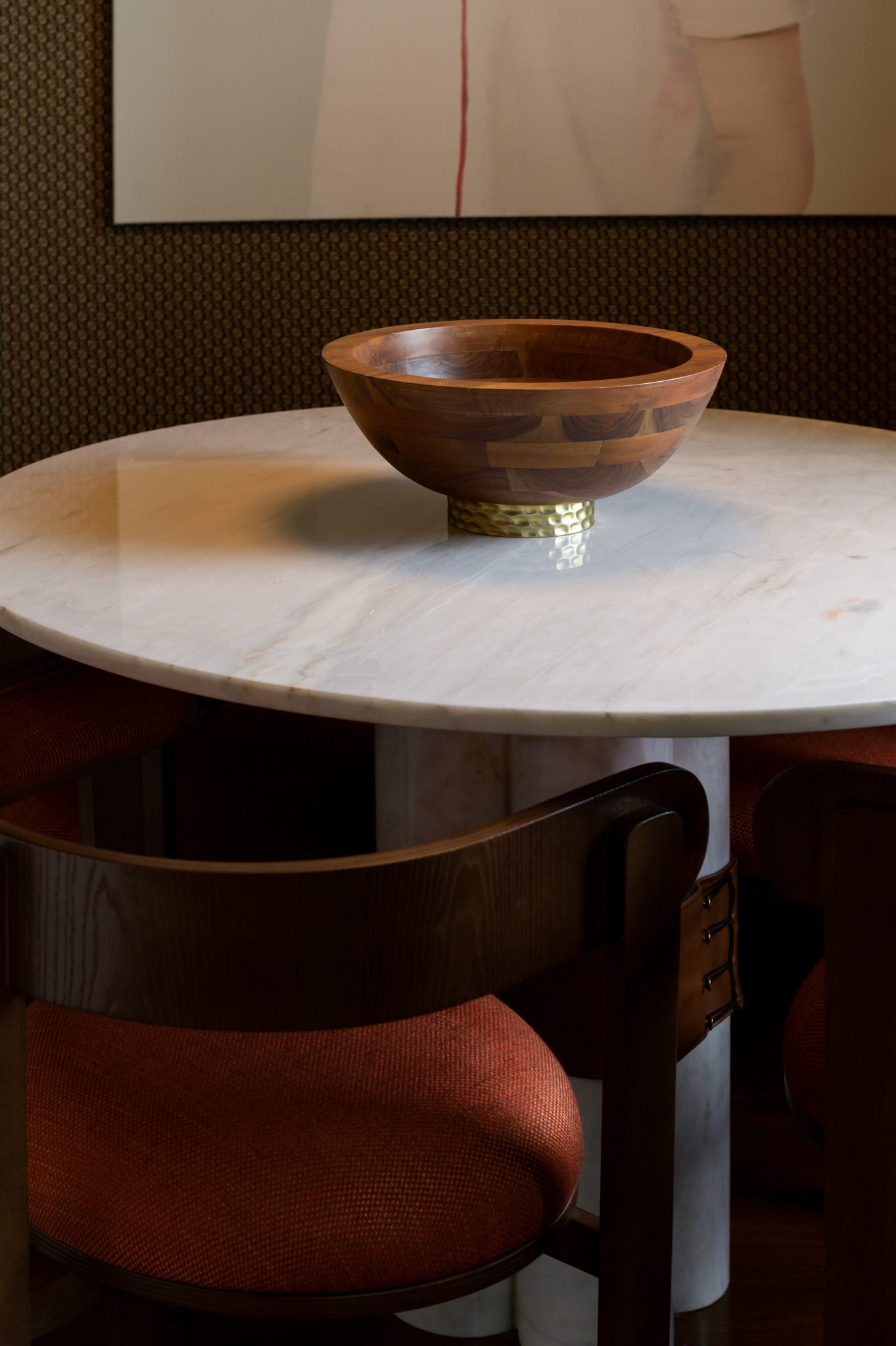 Axis – Round White Marble Dining Table by DOVAIN Studio | ADORNO DESIGN