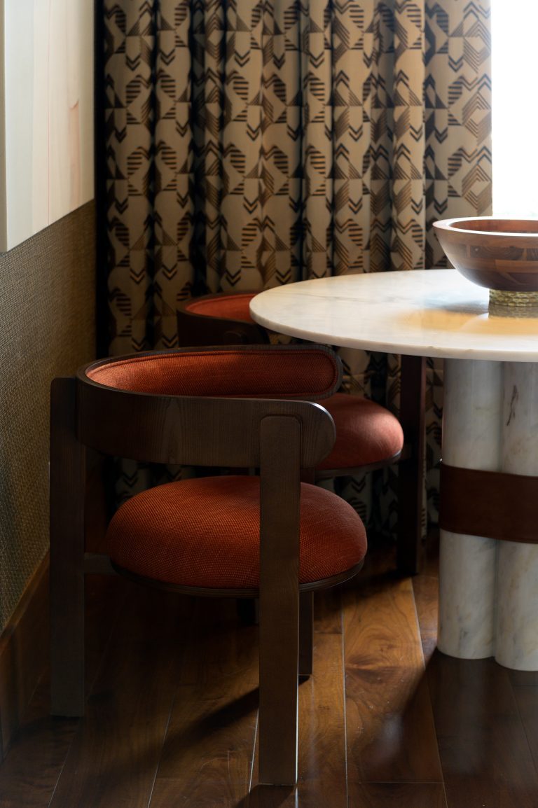 Axis – Round White Marble Dining Table by DOVAIN Studio | ADORNO DESIGN