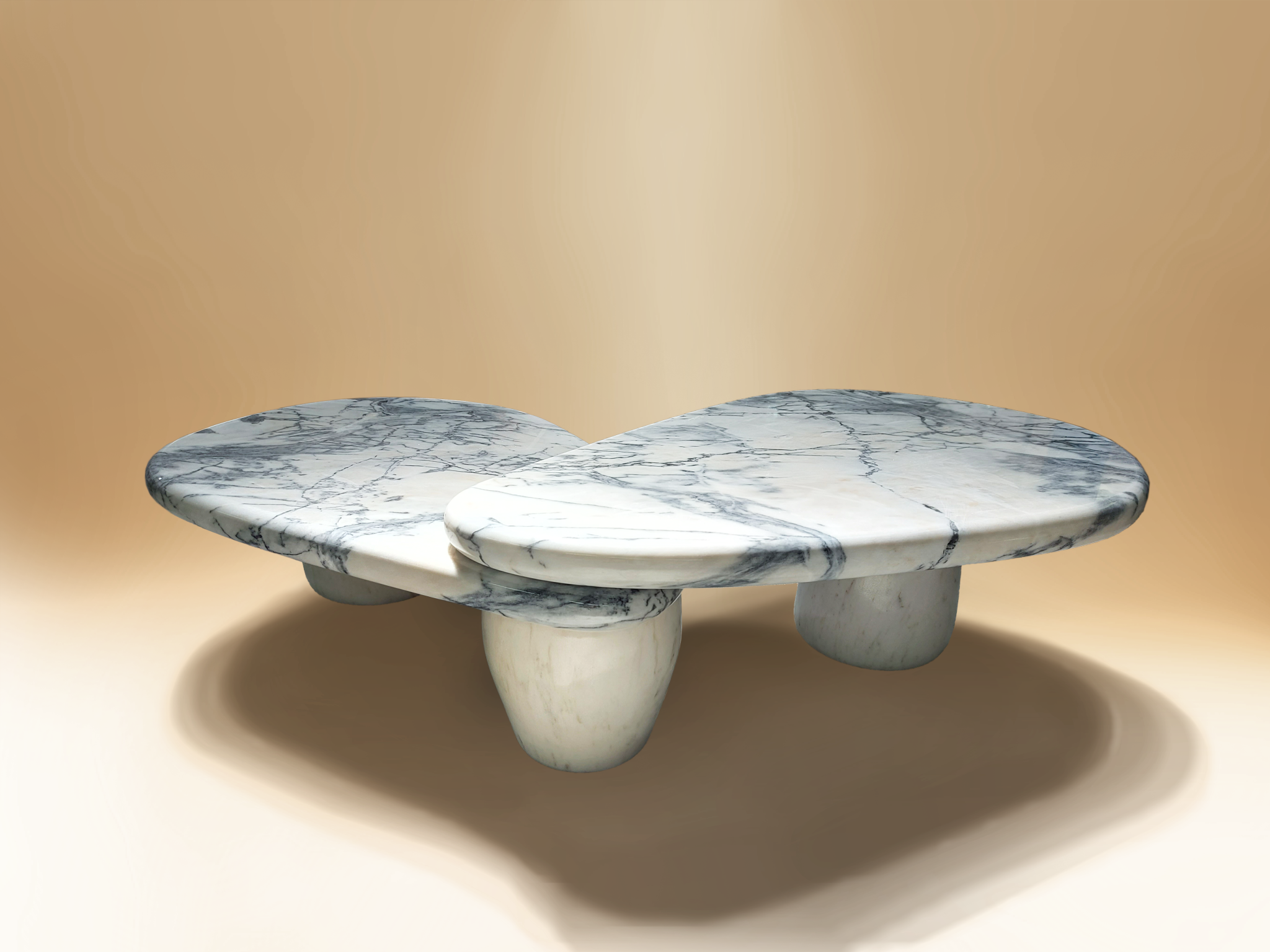 Caracole Tiger Marble Center Table, Contemporary And Geometric Table ...