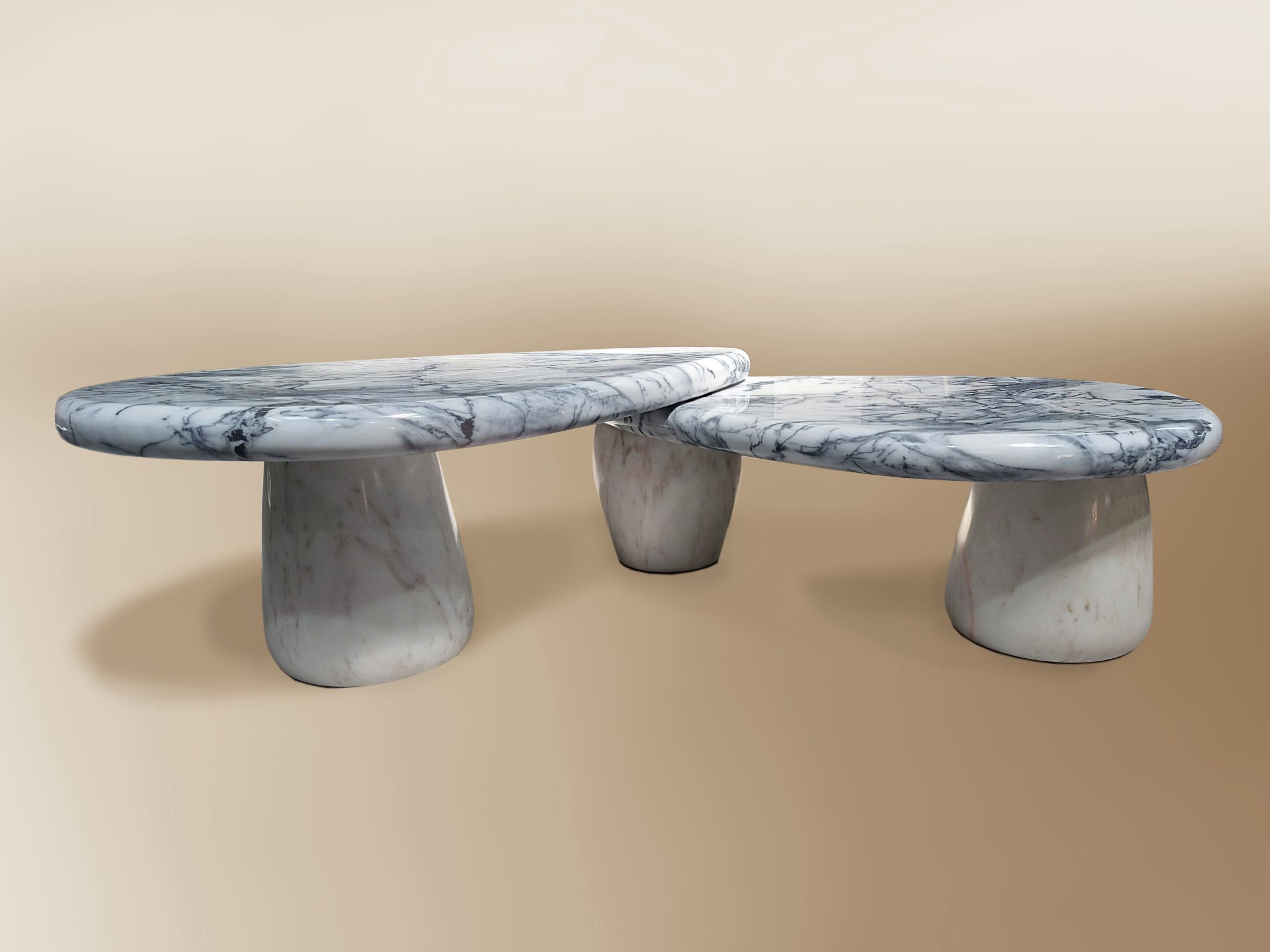 Caracole Tiger Marble Center Table, Contemporary And Geometric Table ...