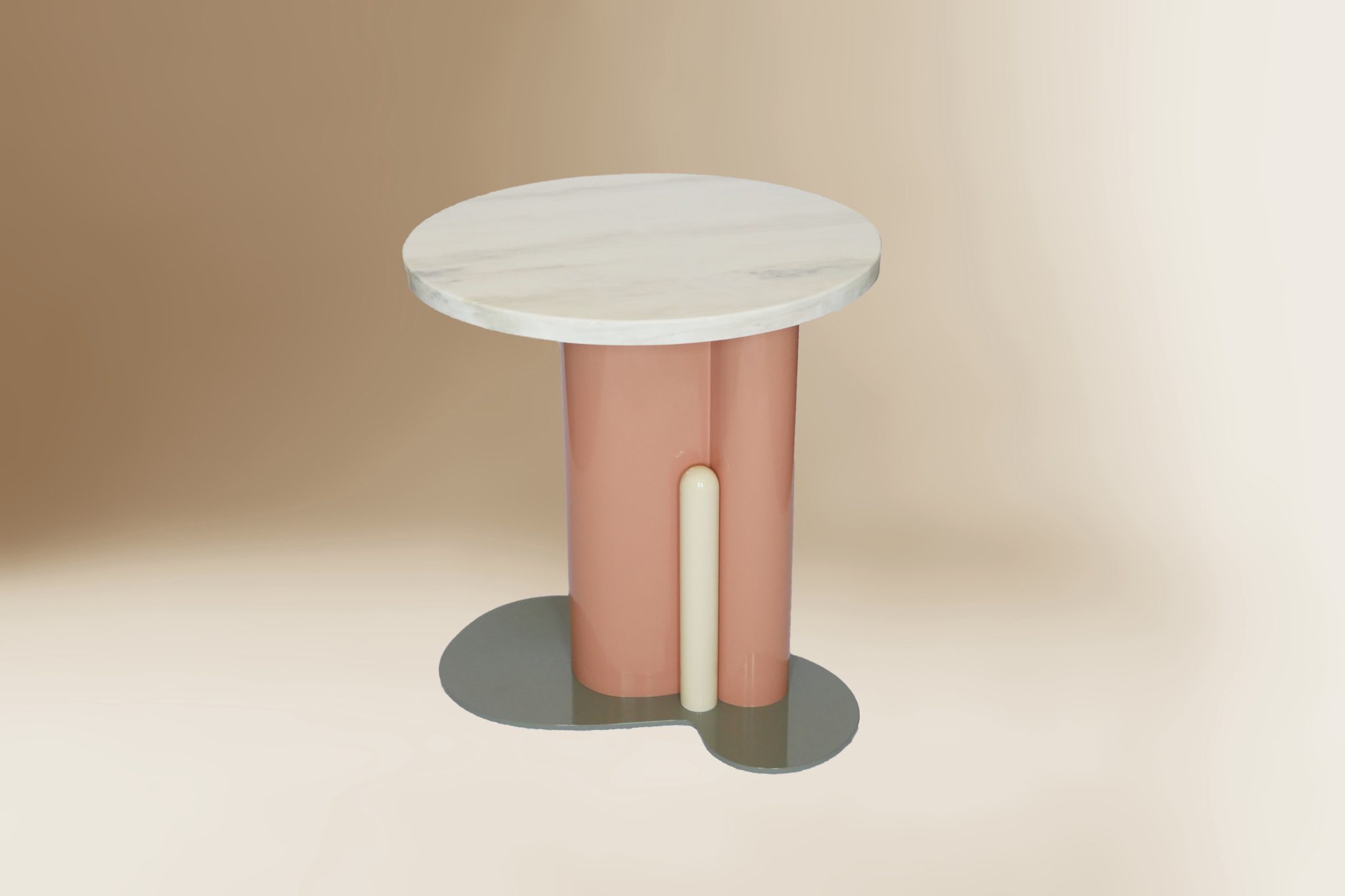 Jack – White Marble & Metal Side Table by DOVAIN Studio | ADORNO DESIGN