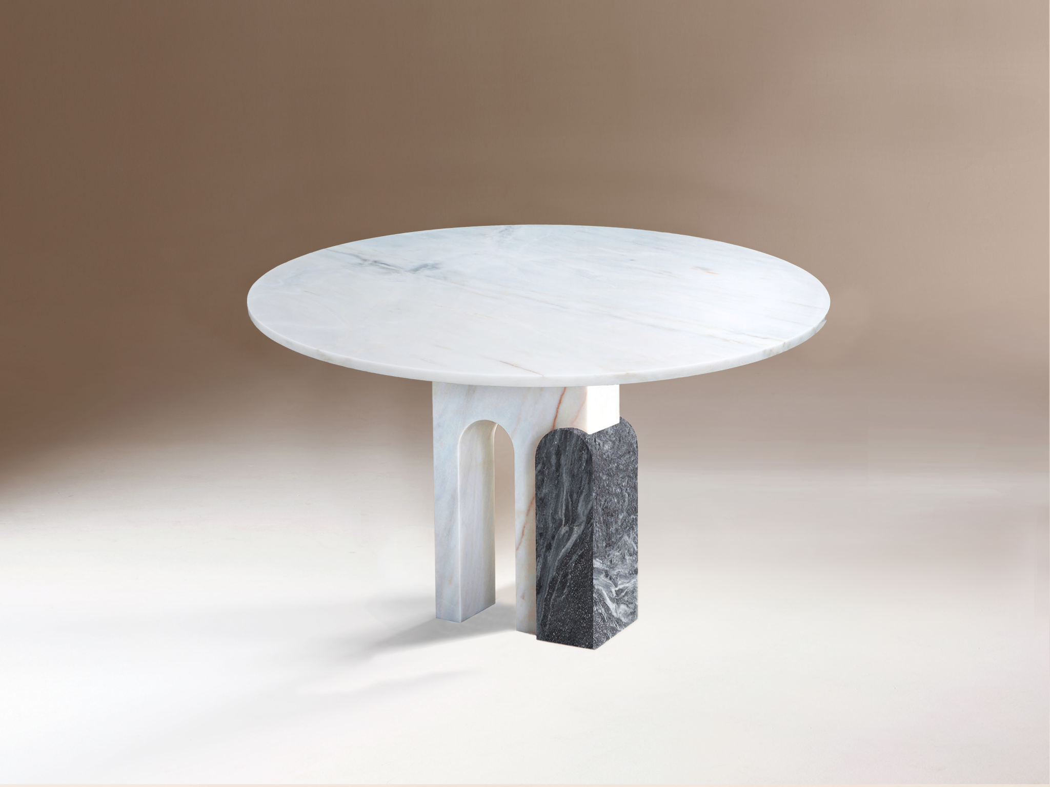 Stone – White & Black Marble Dining Table by DOVAIN Studio | ADORNO DESIGN