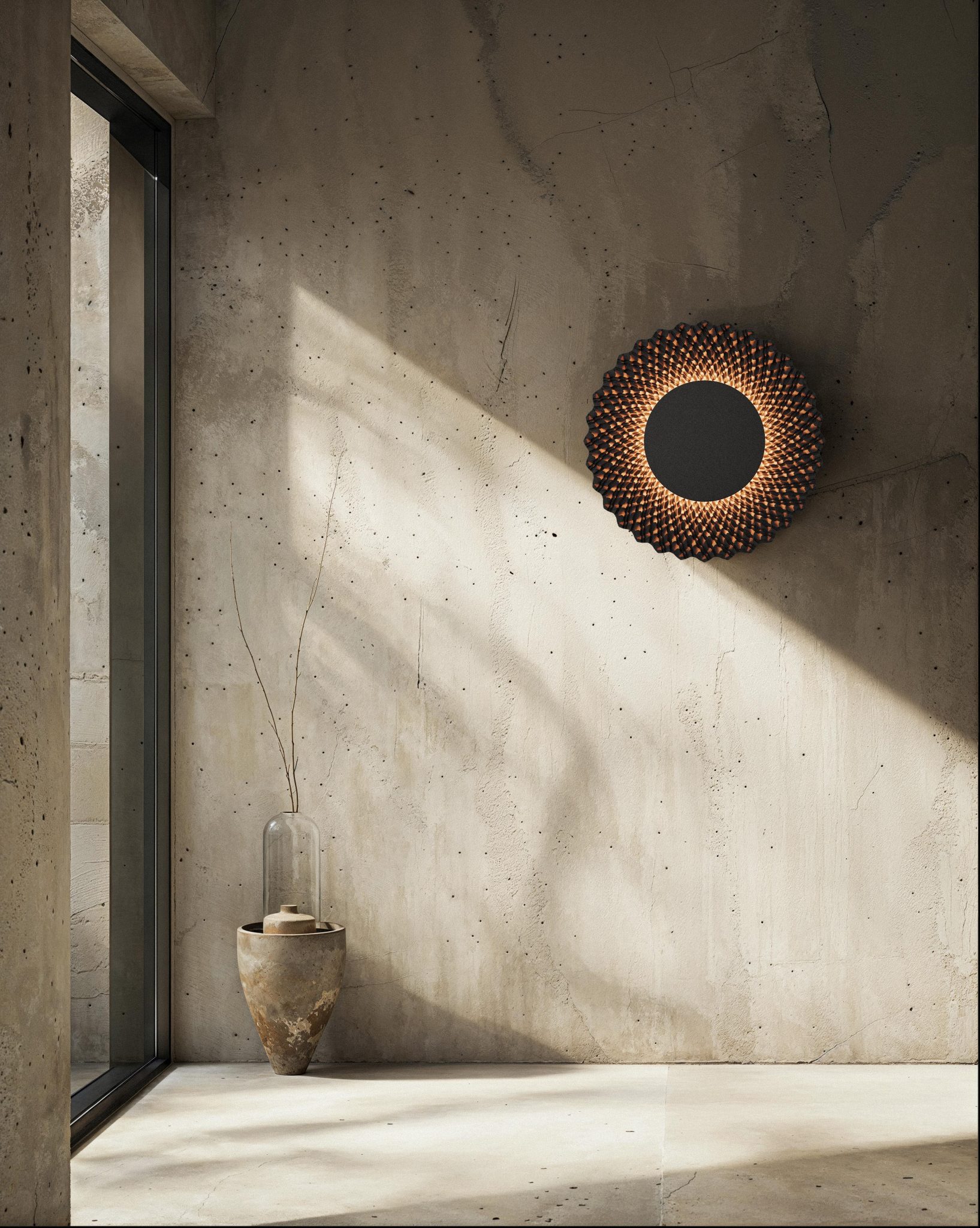 Sun Vxs.04 – 3d-printed Sand Wall Lamp by Rollo Studio | ADORNO DESIGN