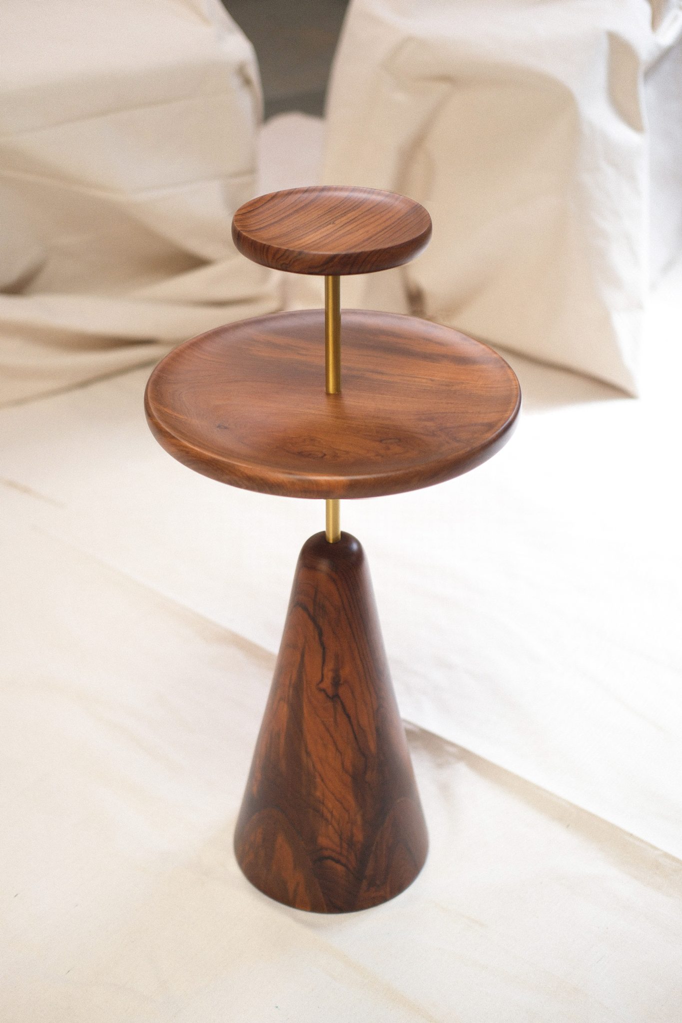 Stak – Teak & Brass Side Table by Studio Indigene | ADORNO DESIGN
