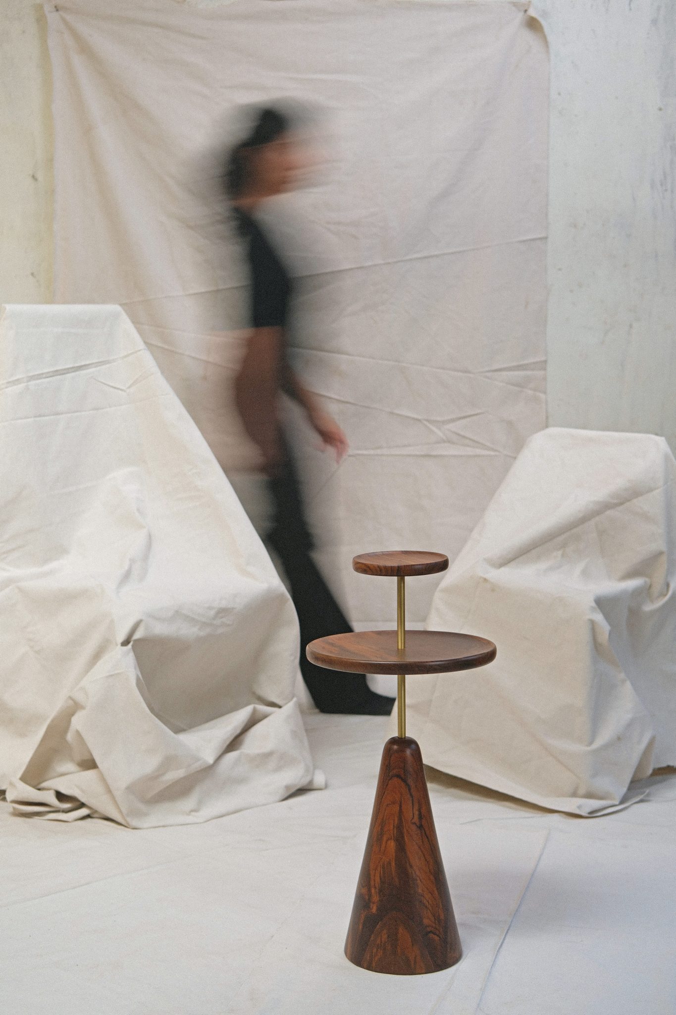 Stak – Teak & Brass Side Table by Studio Indigene | ADORNO DESIGN