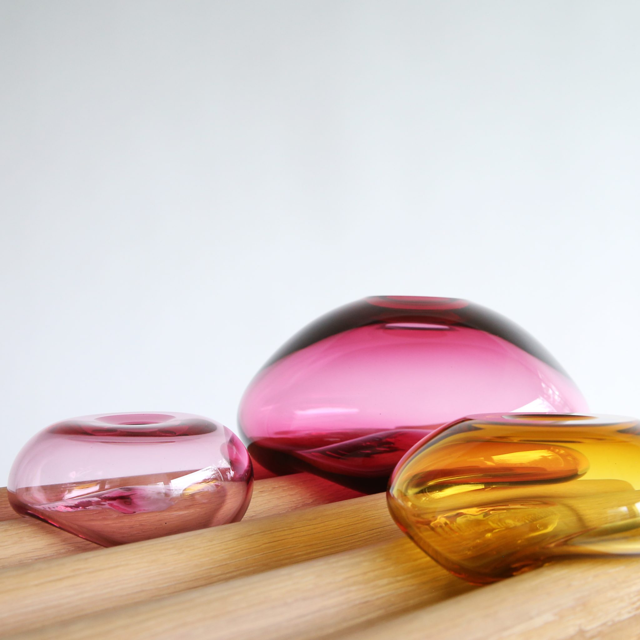 Haptic – Blown Glass & White Oak Side Tables by Studio Lisa Sacco ...